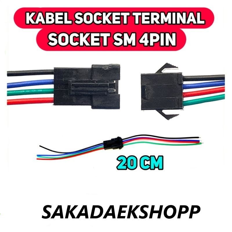 4p Socket Cable JST SM 4 Pin Wire Connection Cable Connector Male Female 3S RGB LED DC | Shopee ...