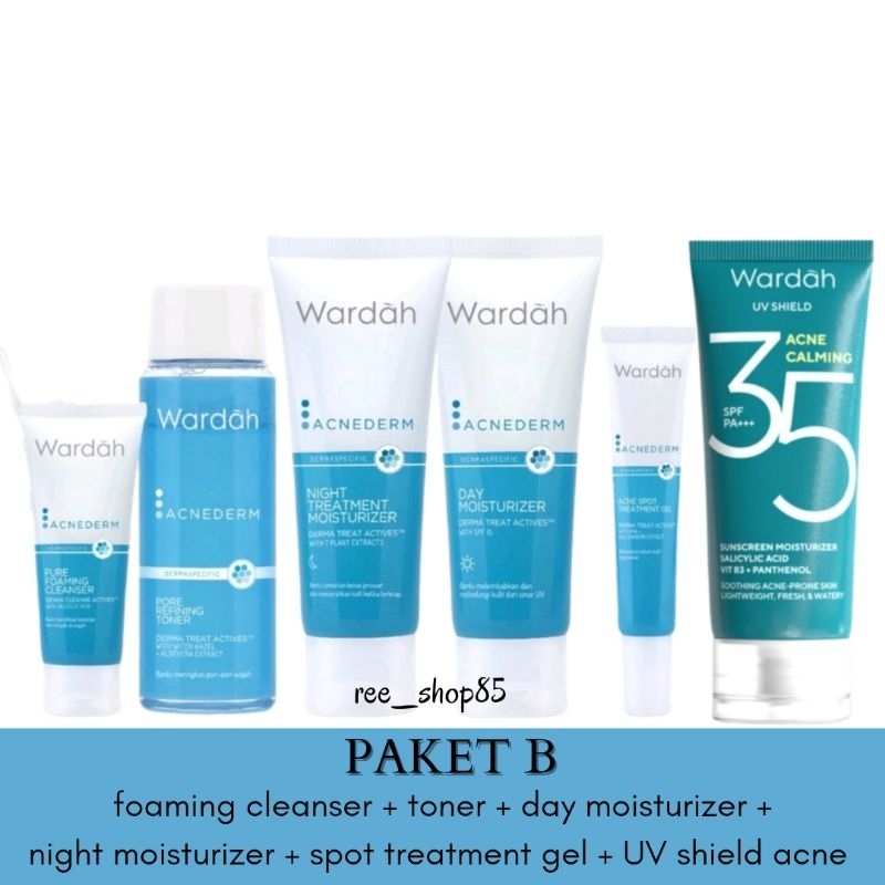 Wardah Acnederm Complete Wardah Skincare Package for Acne-Prone Skin ...