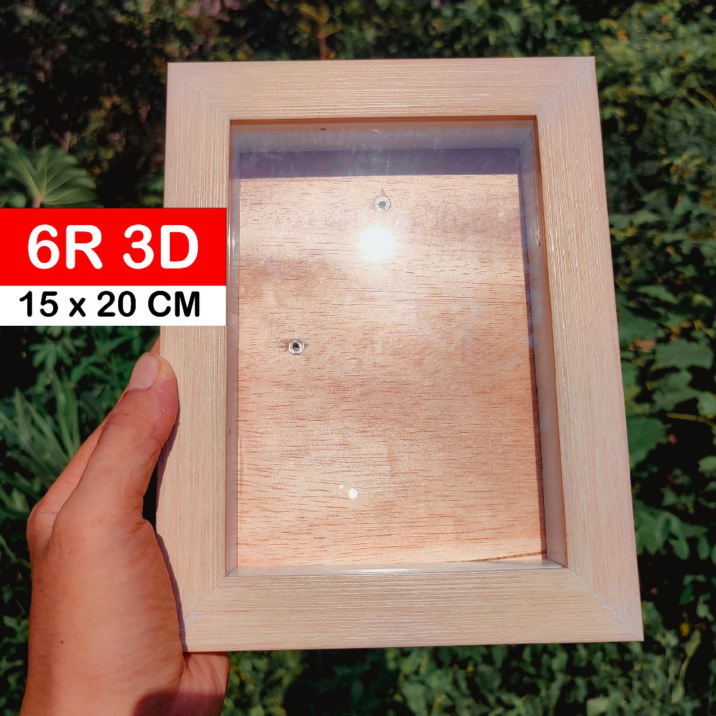 KAYU 3d FRAME Size 6R 15x20/3D FRAME FRAME 6R Wood Fiber CREAM/Dowry ...
