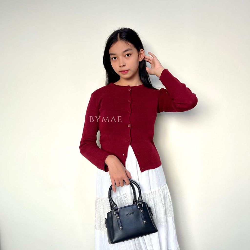 Nadine Cardigan Basic Crop Knit - Crop Knit Cardigan | Shopee Malaysia