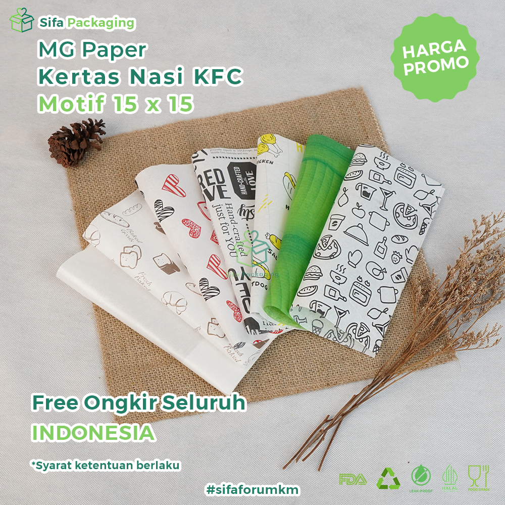 Motif Rice Paper 15x15 Paper Wrap Contents 100 Pcs Printing Laminated ...