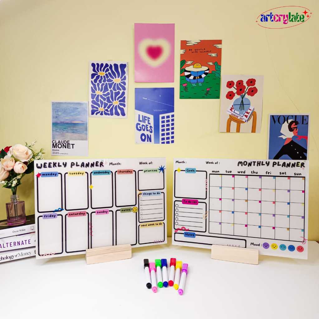 (A3 Size A4) Acrylic Planner Acrylic Planner/Weekly Planner/Monthly ...