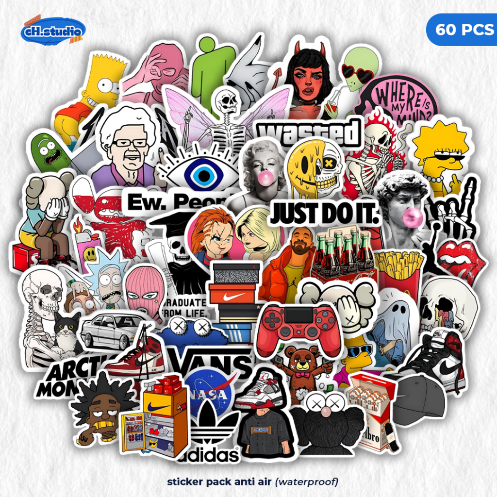 Pack of 60 PCS Hypebeast Aesthetic Vinyl Waterproof Stickers for Laptop ...