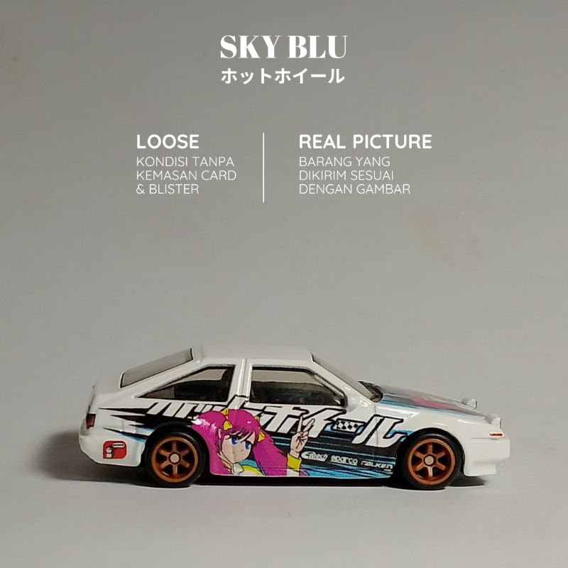 Hot wheels TOYOTA AE86 SPRINTER TRUENO WHITE ANIME LOOSE (MOUNTAIN ...