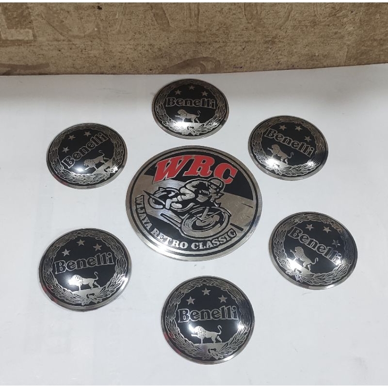 HITAM Benelli Logo Emblem Diameter 5 cm Stainless Steel Black Convex ...