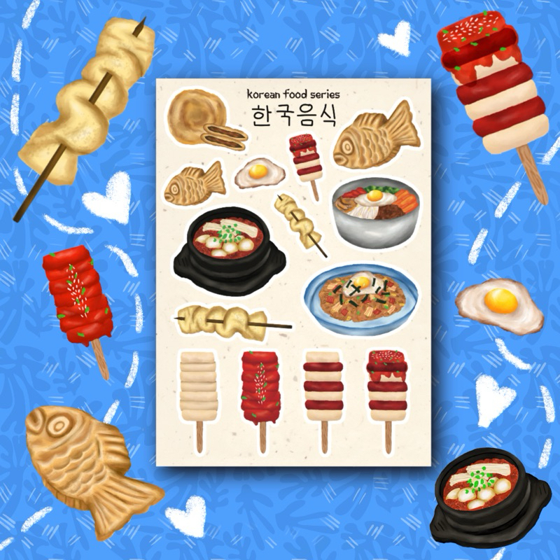 Korean Food sticker sheets / journal deco stickers / Korean Food ...