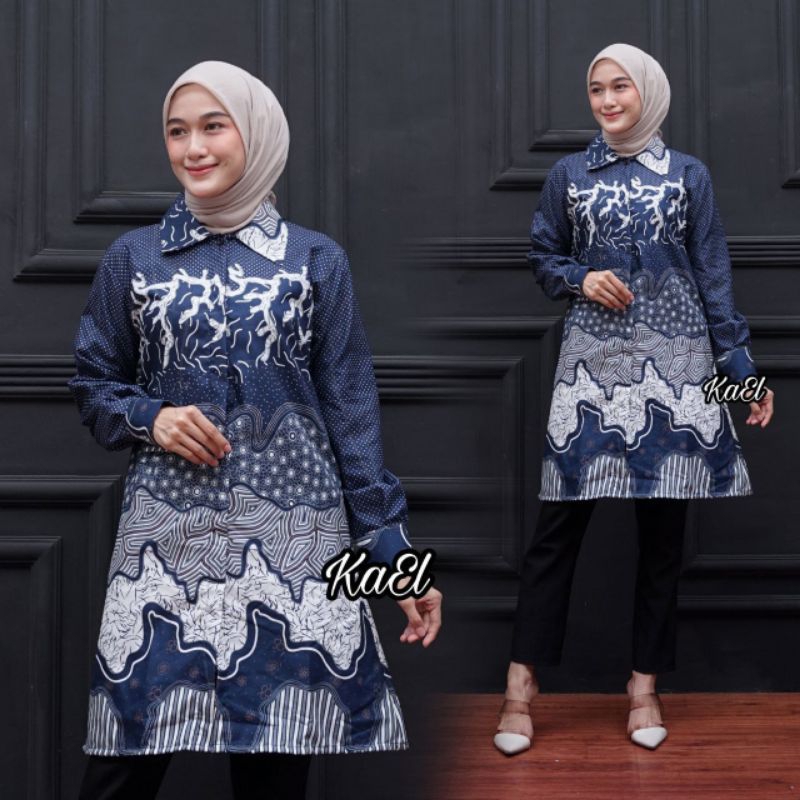 Batik Tunic Women's Top Office Uniform | Shopee Malaysia