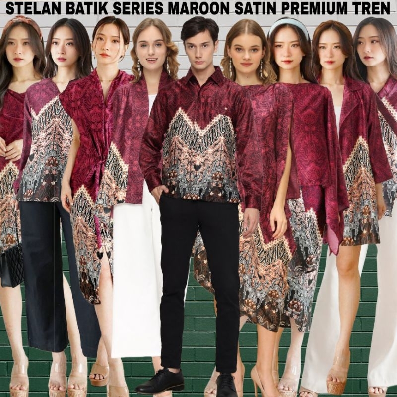 Family SATIN Office BATIK Uniform Suit/SATIN SILK SEMI SILK BATIK/ ALL ...
