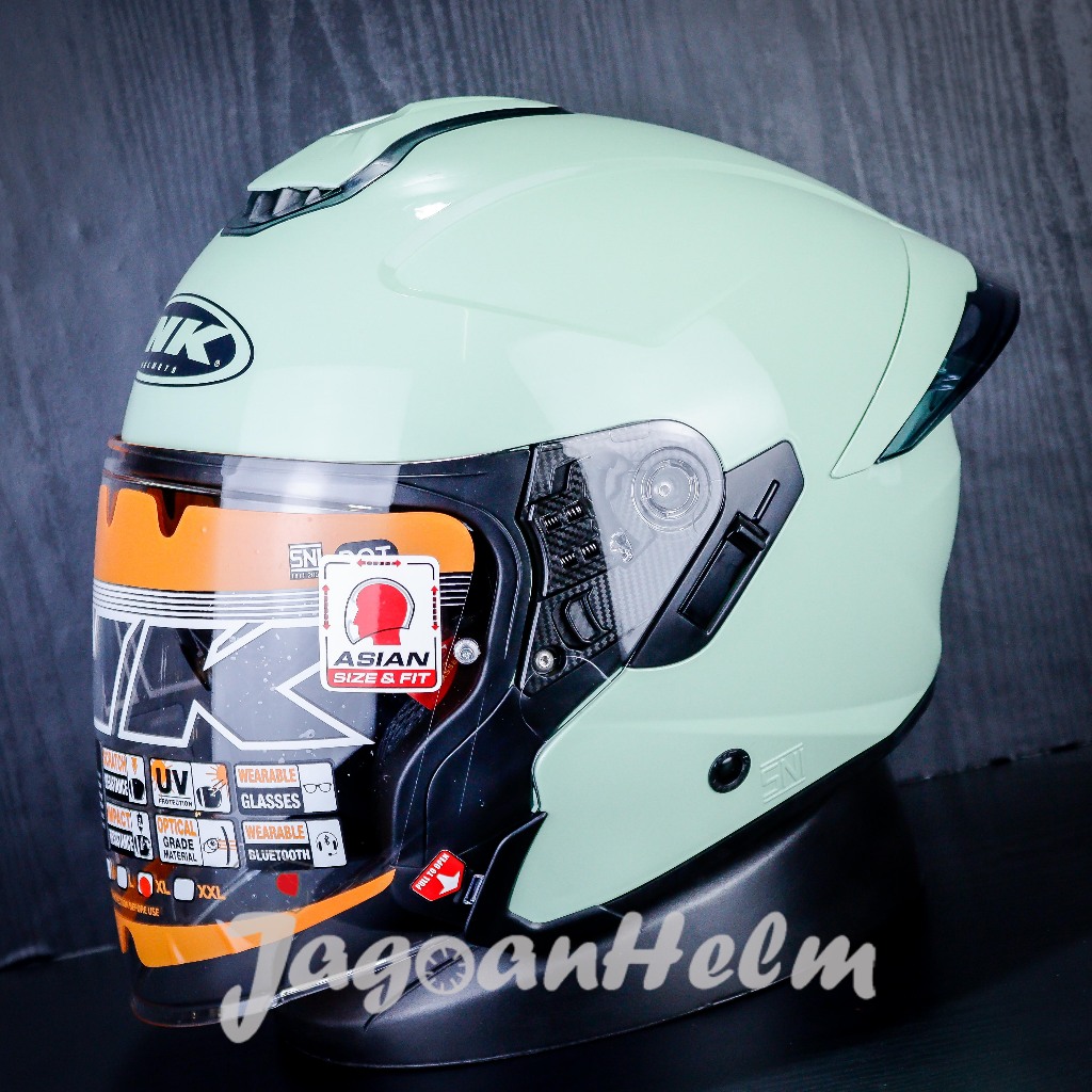 Ink HELMET TERRA 2 SOLID | Match GREEN | Half FACE TERRA2 DOUBLE VISOR ...