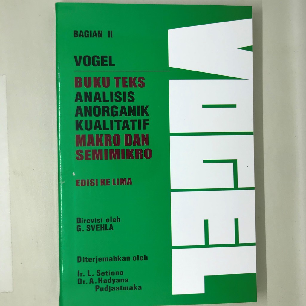 Vogel Book 1 SET | Macro And Semimicrobial Qualitative Inorganic ...