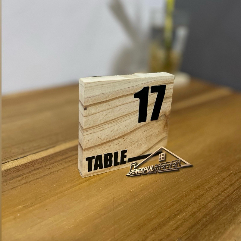 KAYU Aesthetic Minimalist Sitting Wooden Table Number Board (Top Right ...