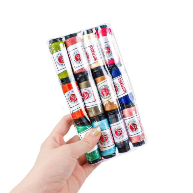 Thin Sewing Thread Contains 12 Sewing Threads Plusin 12 Pcs | Shopee ...