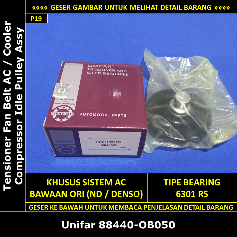 Pulley Tensioner AC Fan Belt Suit Toyota Kijang Super/Grand Extra 1800 ...