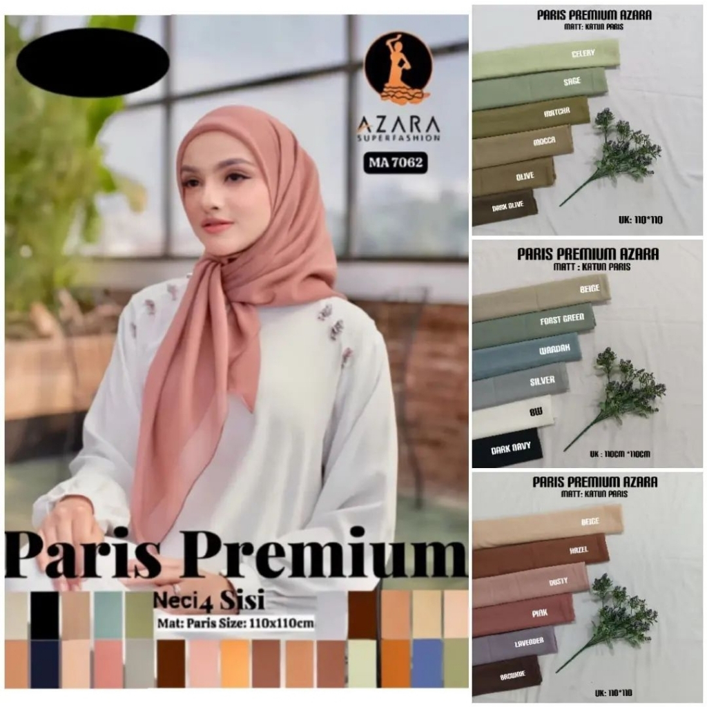 Premium Japanese paris hijab plain old school rectangular hijab anti ...