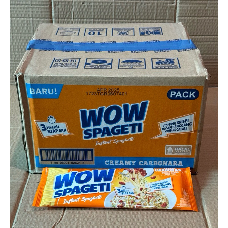 Wow SPAGETI CREAMY CARBONARA - Instant Spaghetti (one box contains 40 packs) | Shopee Malaysia