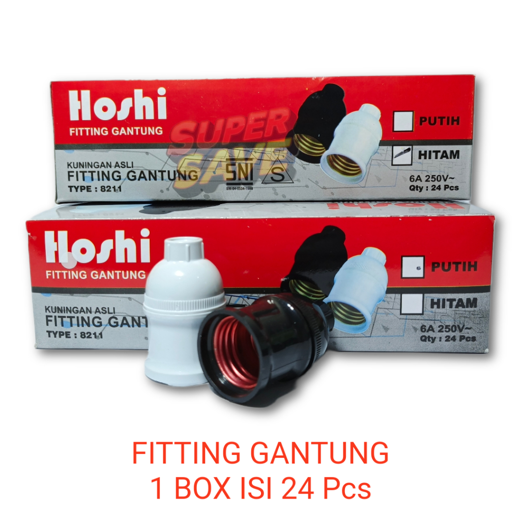 HITAM Box package contains 24 Pcs HOSHI Hanging Lamp Fittings - Black ...