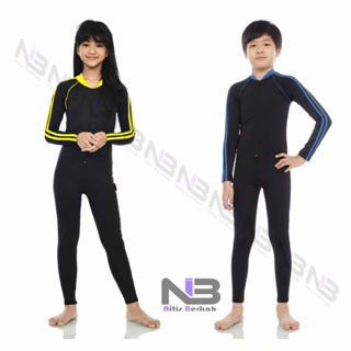 Cuple swimsuit for elementary-middle school children, long sleeves ...