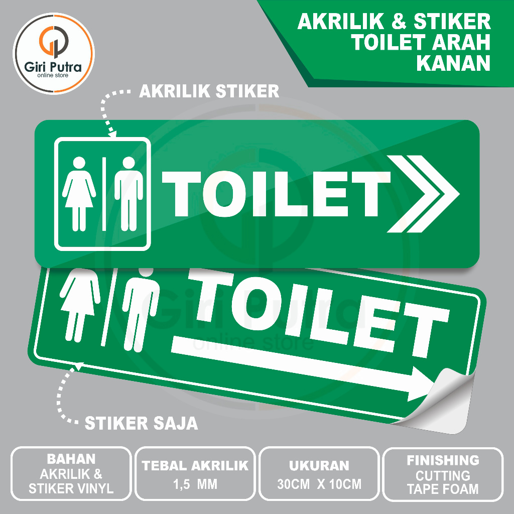 Acrylic & TOILET STICKERS / TOILET DIRECTIONS | Shopee Malaysia