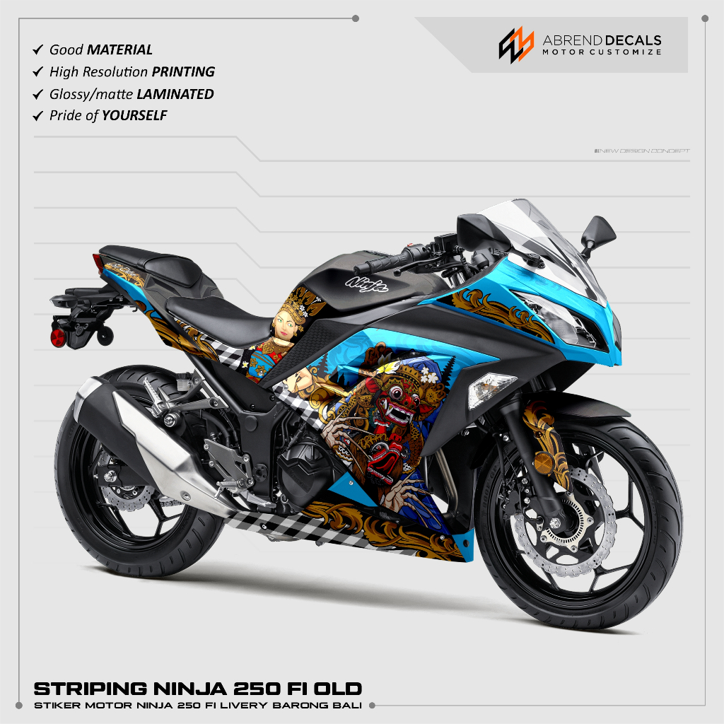Ninja 250 FI BARONG BALI STRIPING / NINJA FI OLD STICKER / KAWASAKI ...