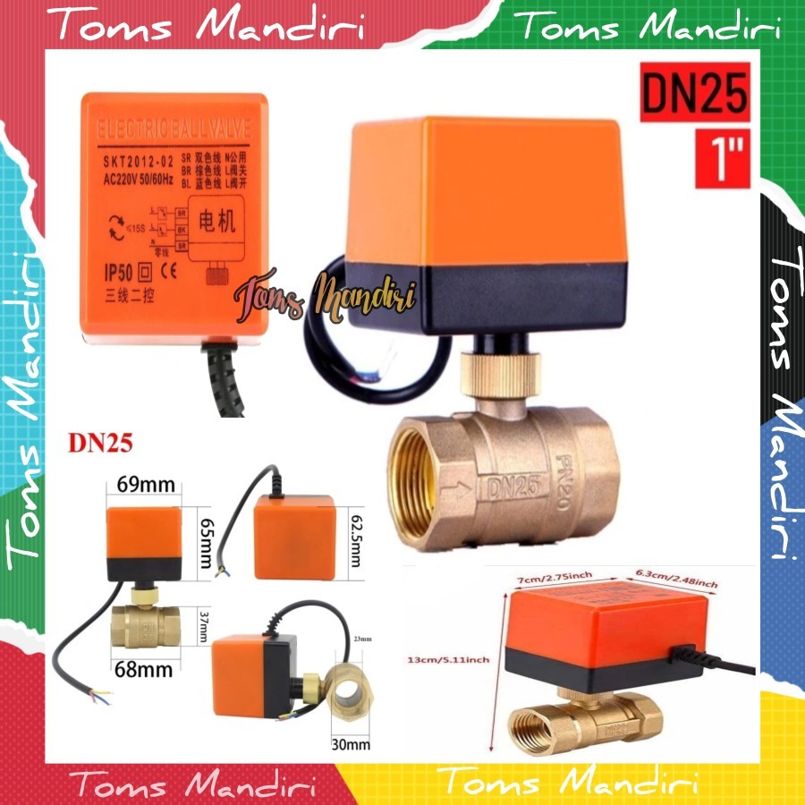 Flow Control Motorized Electrical Ball Valve DN25 1 inch 2 Way 220V ...