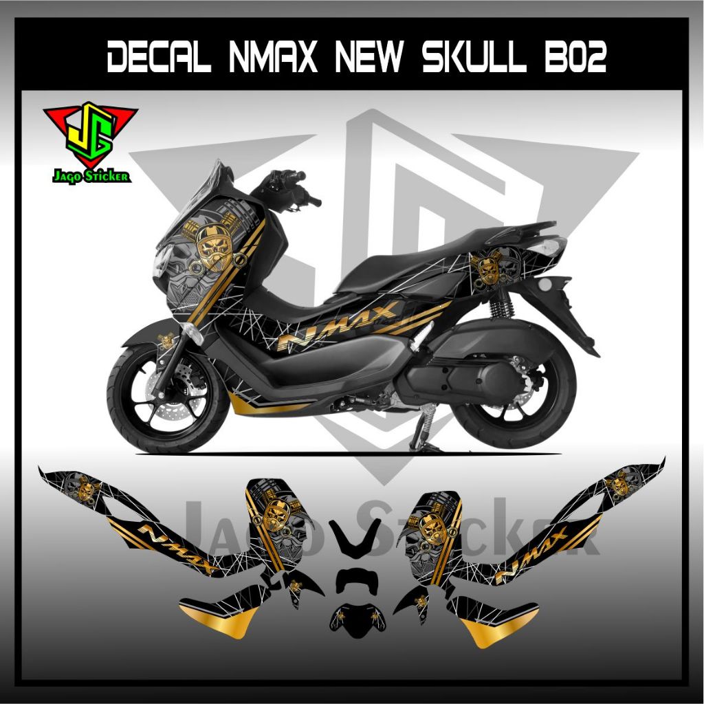 New Nmax 2020 Decal Sticker with skull gold motif / Yamaha Nmax ...