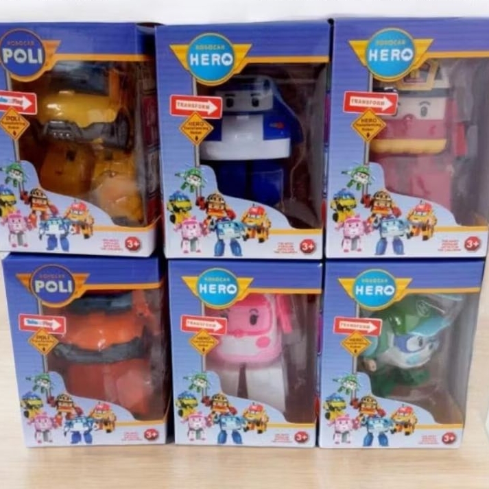 HIJAU MERAH FAMILY TOYS ROBOCAR POLI 6 COMPLETE SERIES. THERE ARE BUCKY ...