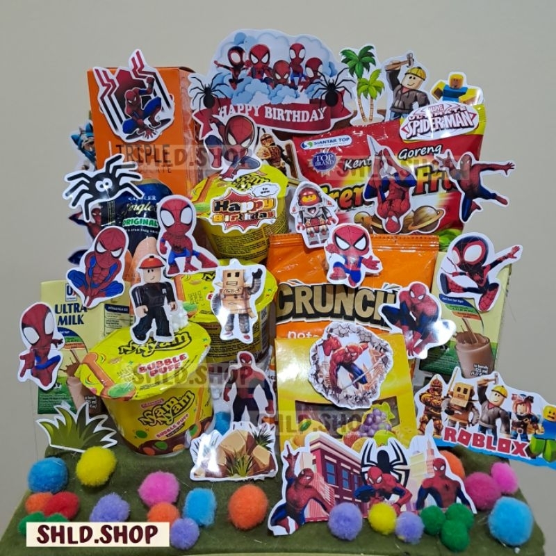 Birthday snack tower • birthday snack Mading • birthday snack tower ...