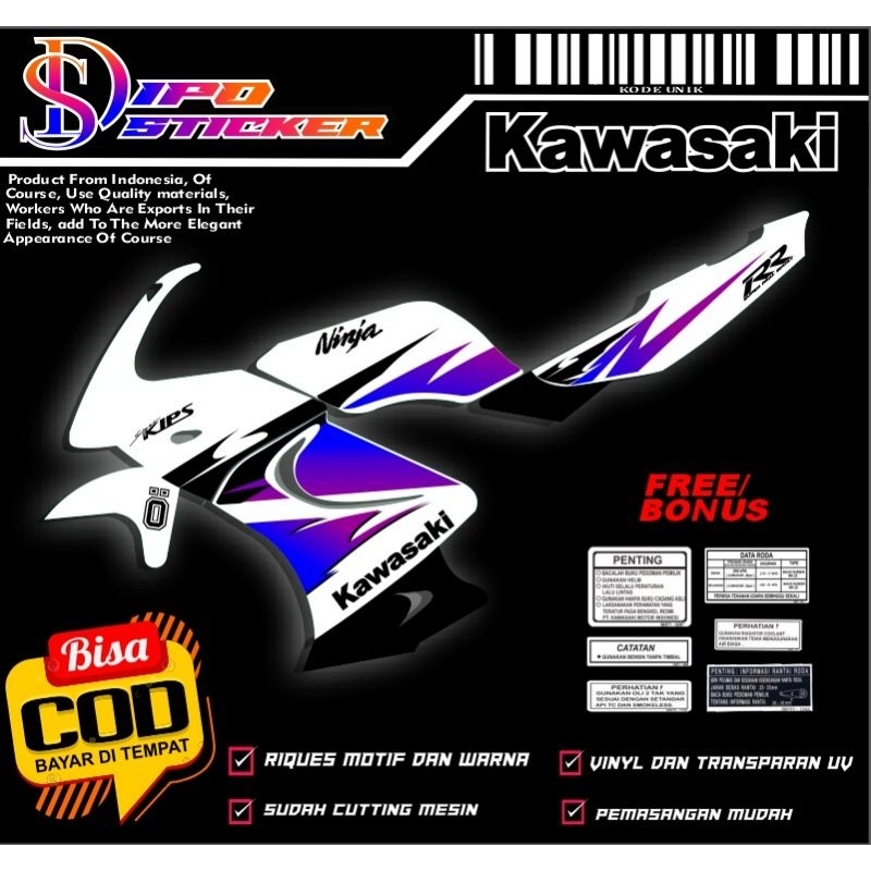 Sticker striping ninja rr old custom 01 Transparent UV (CanT) | Shopee ...