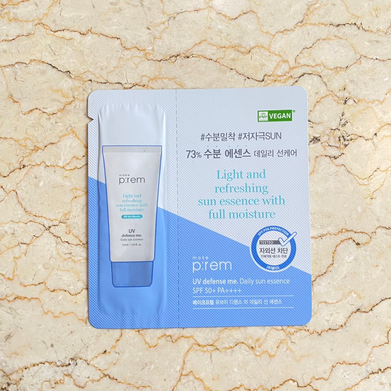 Make prem UV defense me daily sun essence 1ml SPF 50+ sunscreen sachet ...
