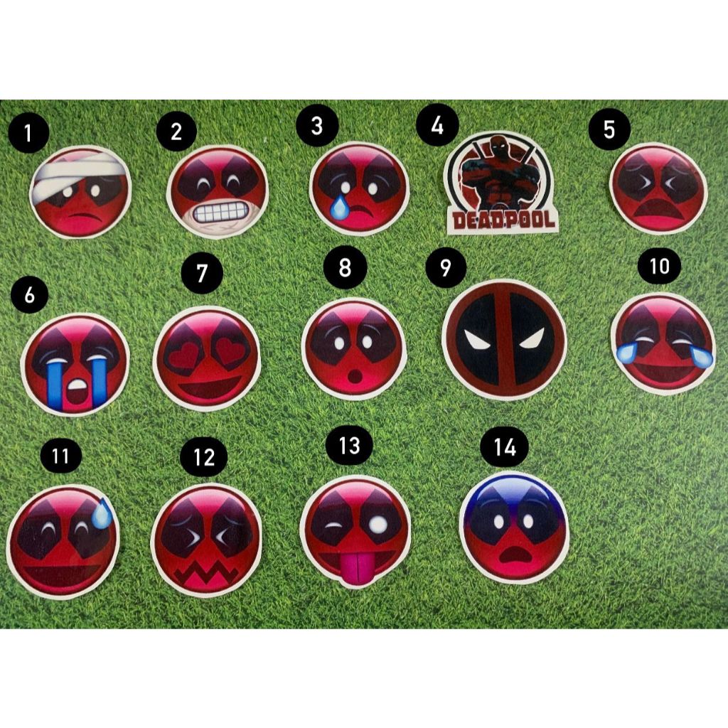 5cm deadpool emoji motorbike sticker car sticker multi-purpose sticker ...