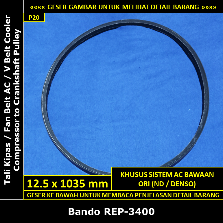 Fan Belt Strap AC Fan Strap Toyota Kijang Capsule 1.8 EFI 7K-E 1800 cc ...