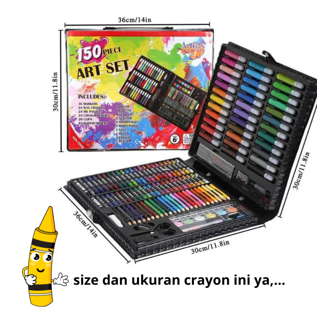 PERALATAN Crayon SET PAINTING DRAWING EQUIPMENT COLOR PENCIL/ ART SET ...