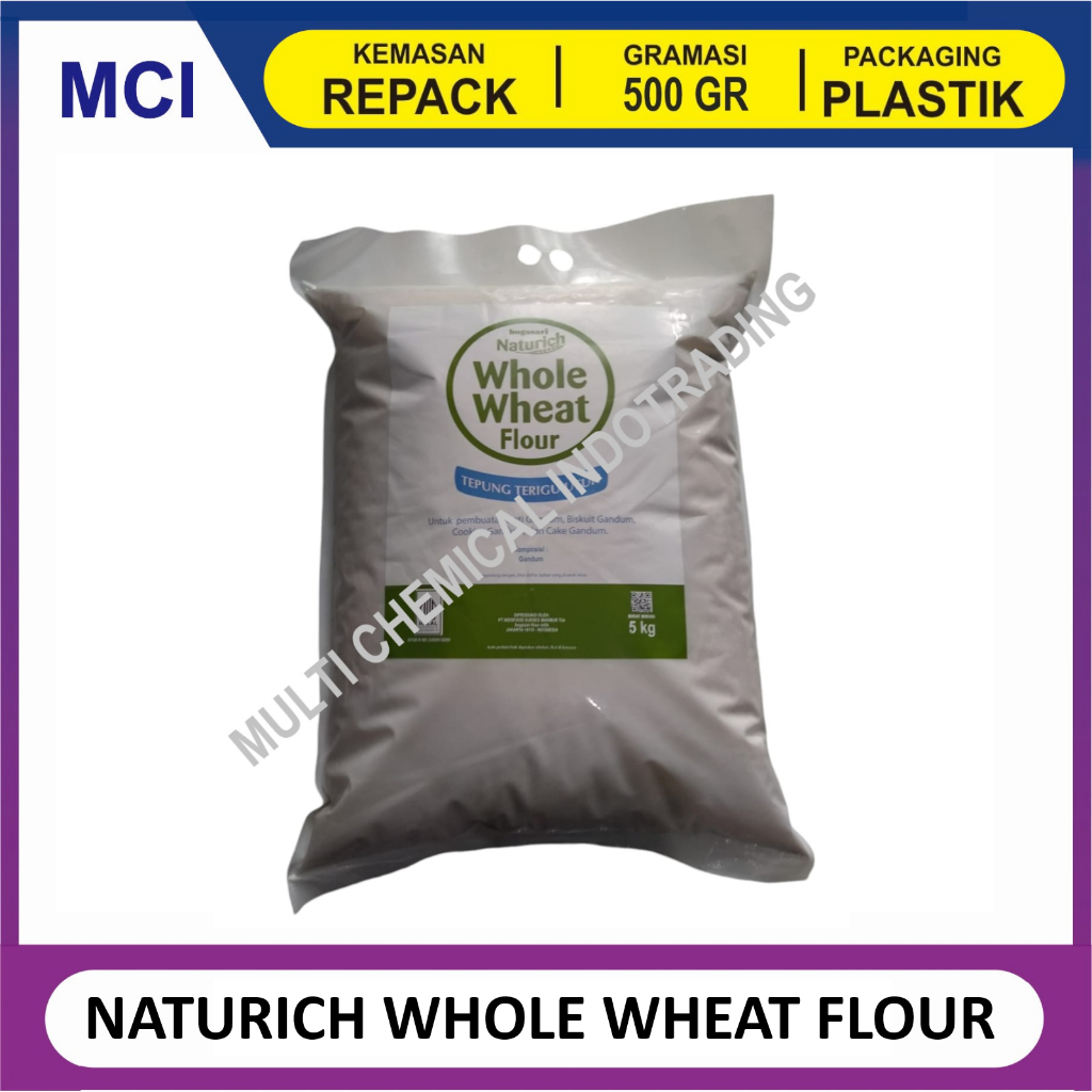Naturich WHOLE WHEAT FLOUR WHOLE WHEAT FLOUR - REPACK 500 GR | Shopee ...