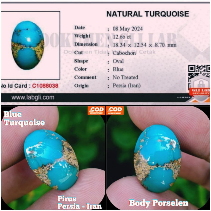 Natural Persian Turquoise - Iran HQ (FREE MEMO) B340 | Shopee Malaysia