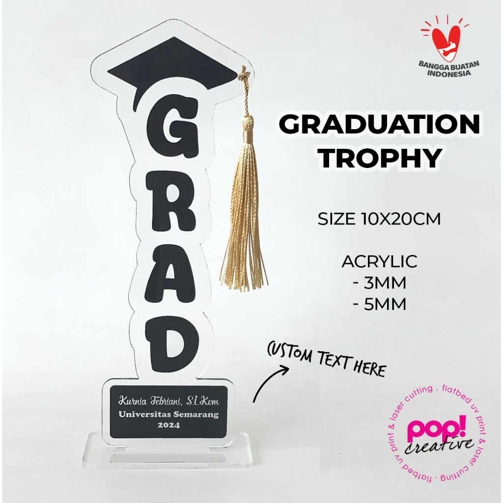 Grad Trophy Acrylic Graduation Trophy Custom Graduation | Shopee Malaysia