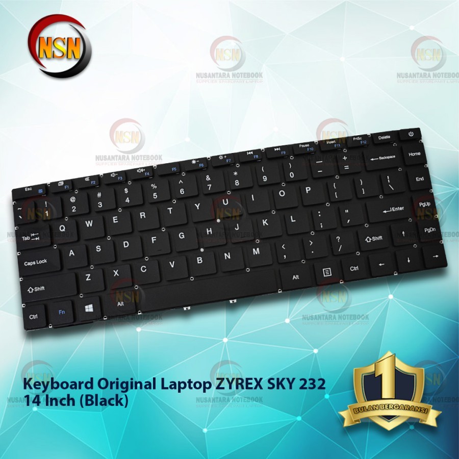 Original ZYREX SKY 232 14 Inch Laptop Keyboard (Black) | Shopee Malaysia
