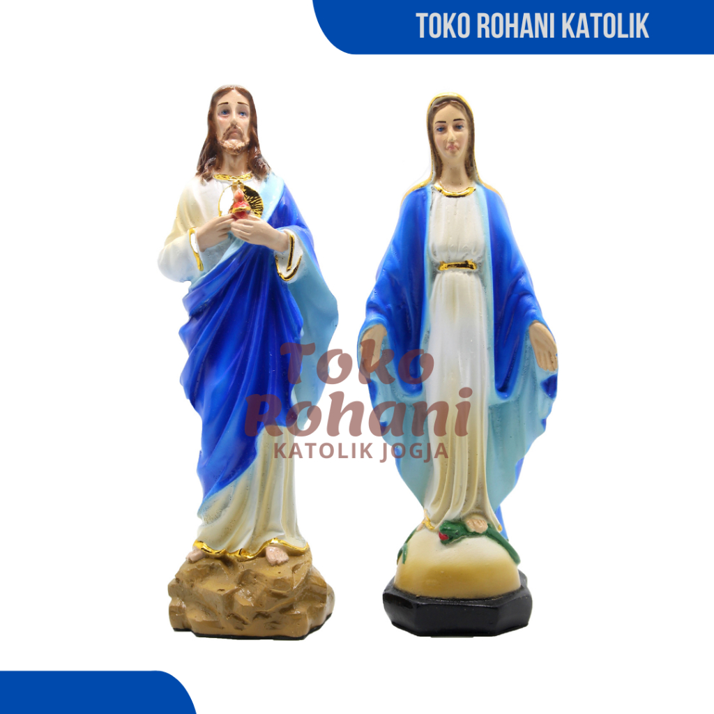 A Pair Of Statues Of Our Lady - Jesus 20cm/statue Of Lord Jesus/Statue ...