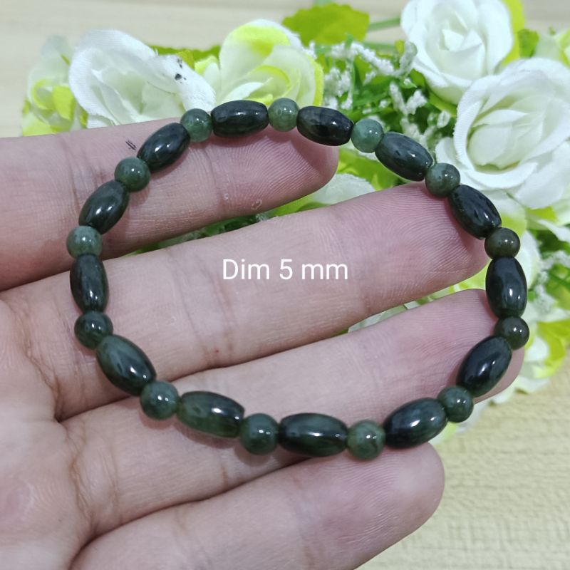 HIJAU Dark Green Burmese Jade Bracelet Genuine Jade Type A Certificate ...