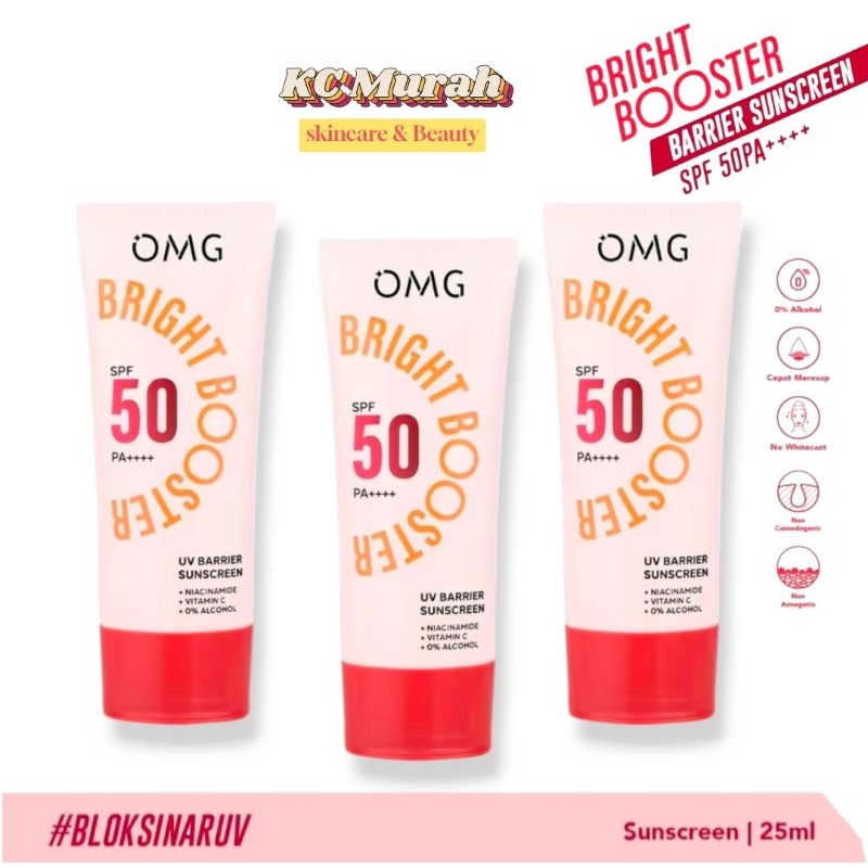 Omg OH MY GLOW Bright Booster UV Barrier Sunscreen SPF 50 PA++++ 25ml ...