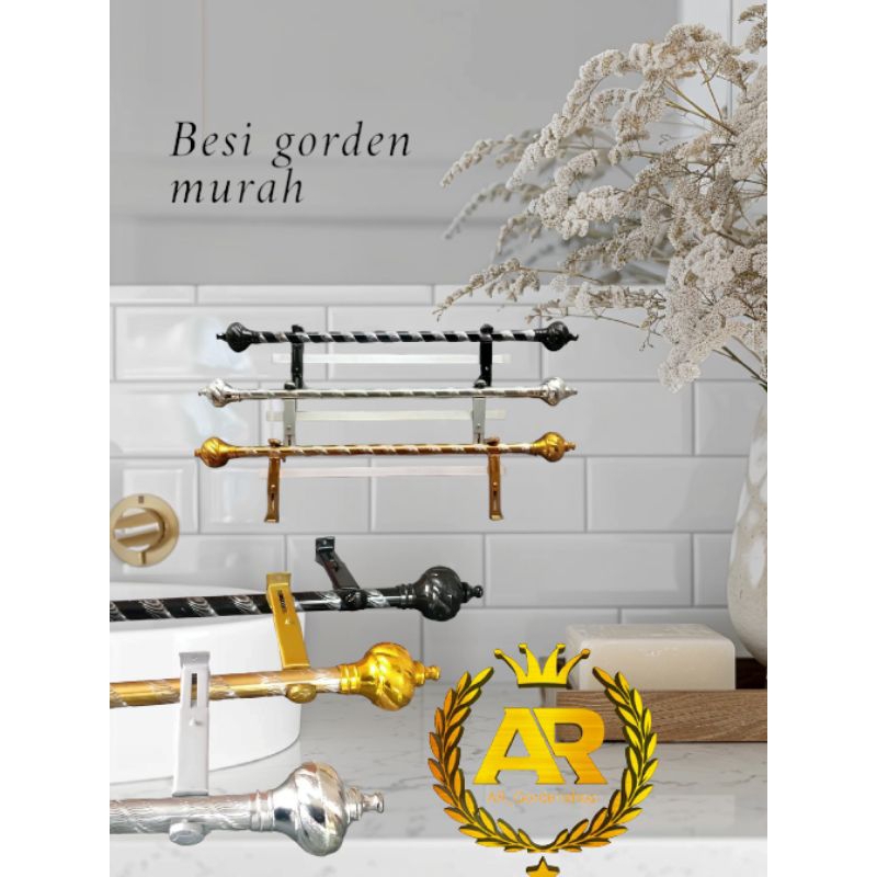Iron CURTAIN POLE / CURTAIN ROD FULL SET JUST INSTALL SIZES ...
