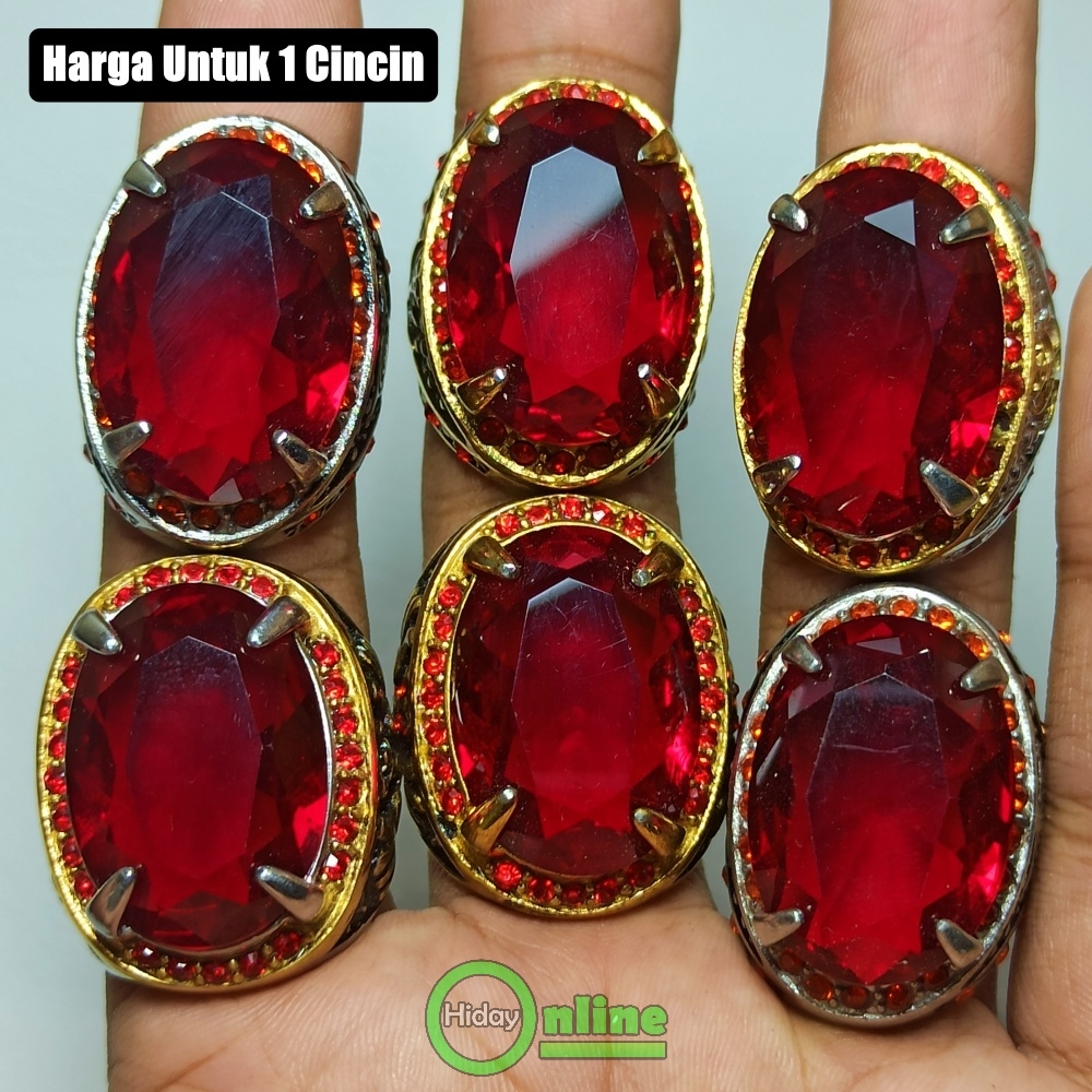 MERAH Siam OVAL CUTTING BIG SIZE RED RING | Shopee Malaysia