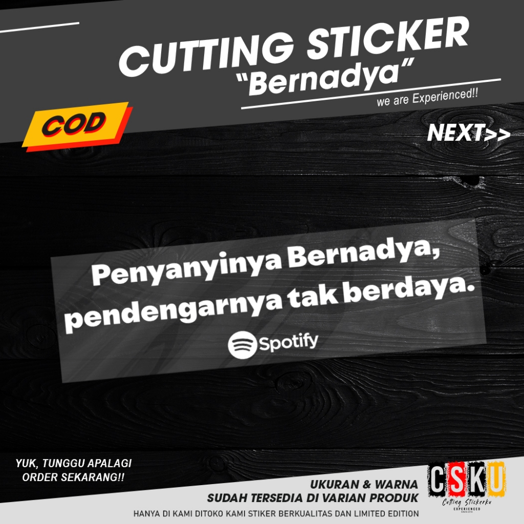 Cutting Sticker Bernadya Spotify Variation Motorcycle Car Glass Sticker ...