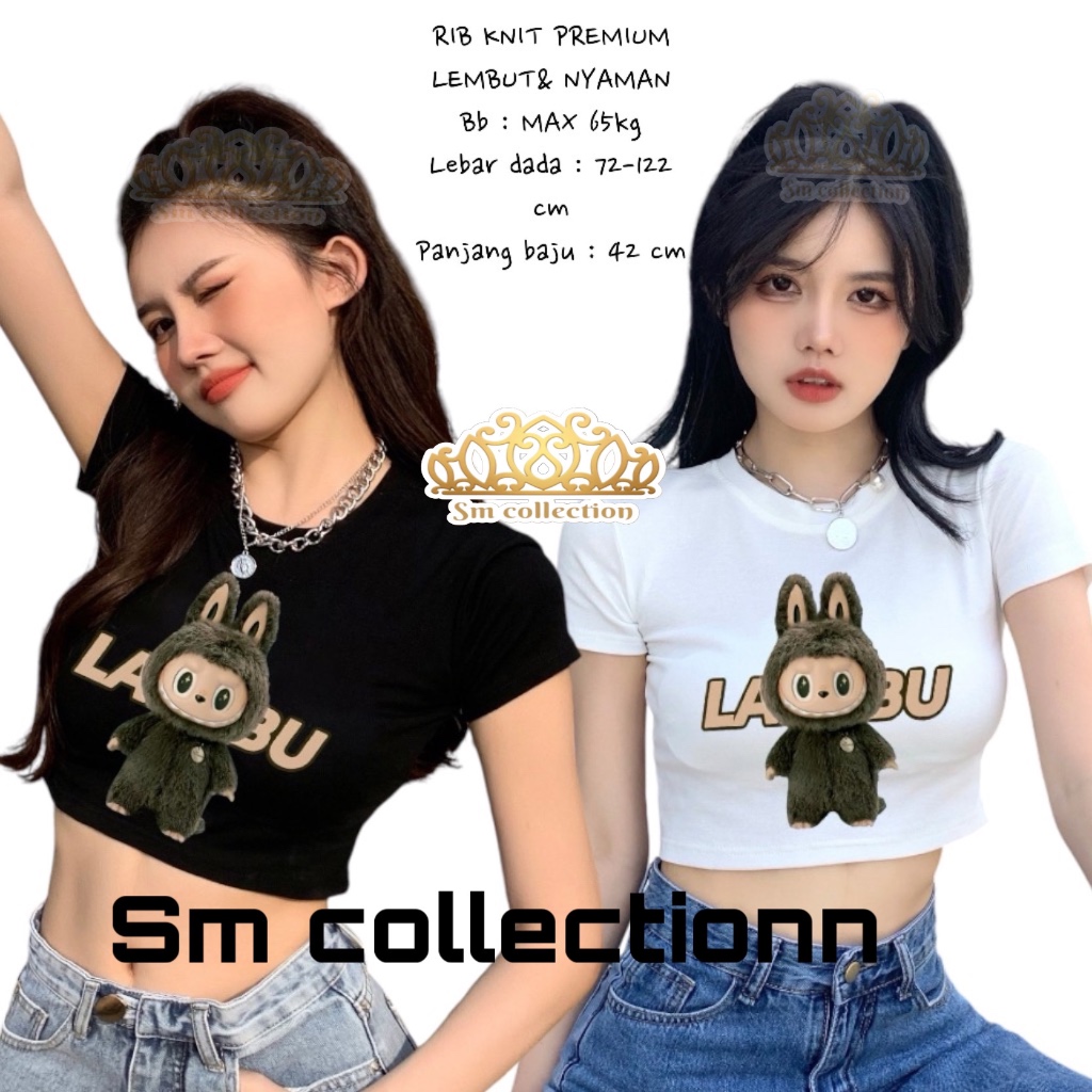 Sm collectionn l LABUBU Crop Top LABUBU Women Rib Knit Premium Women's ...
