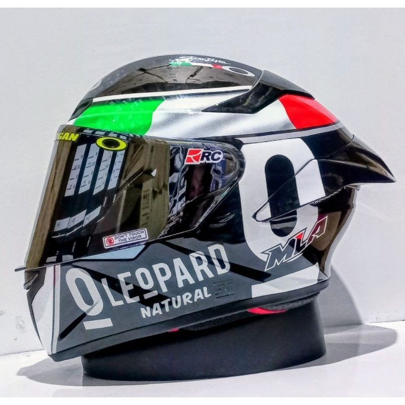 Mla Full Face Helmet Leopard Motif Handsome Package Red Gold blue ...