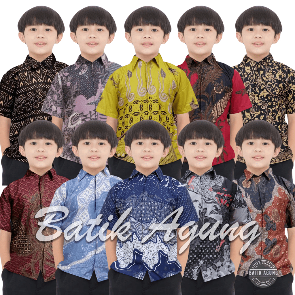 KEMEJA Latest Batik Shirts for Boys Ages 2-13 Short-Sleeved Shirt Tops ...