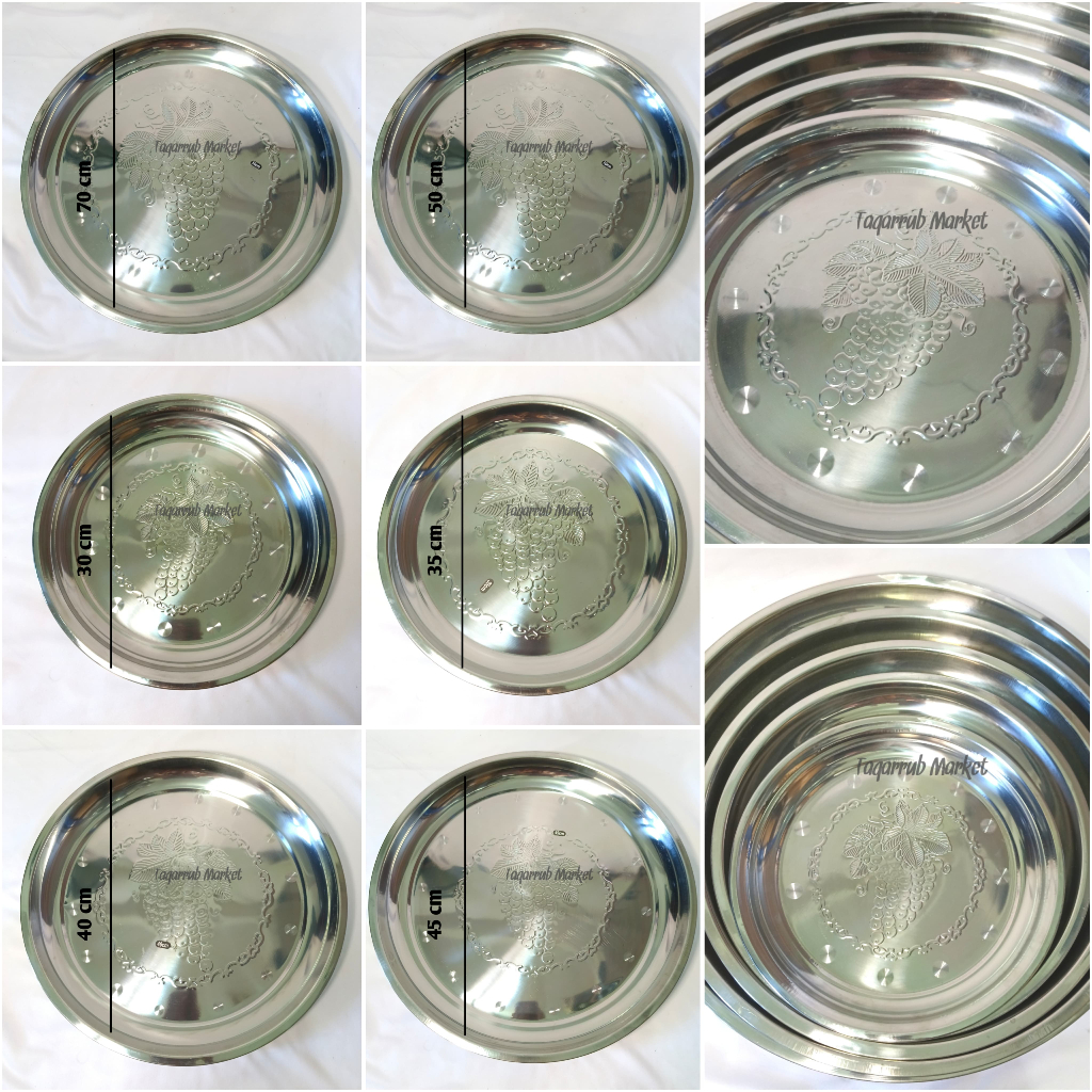 Stainless Steel Round Tray Sultan Aesthetic Tray Round Tray Stainless ...