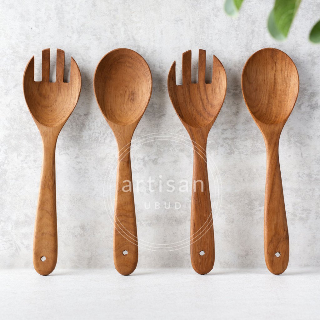 Divya - Teak Wood Salad Spoon / Teak Wood Cooking Spoon / Teak Wood ...