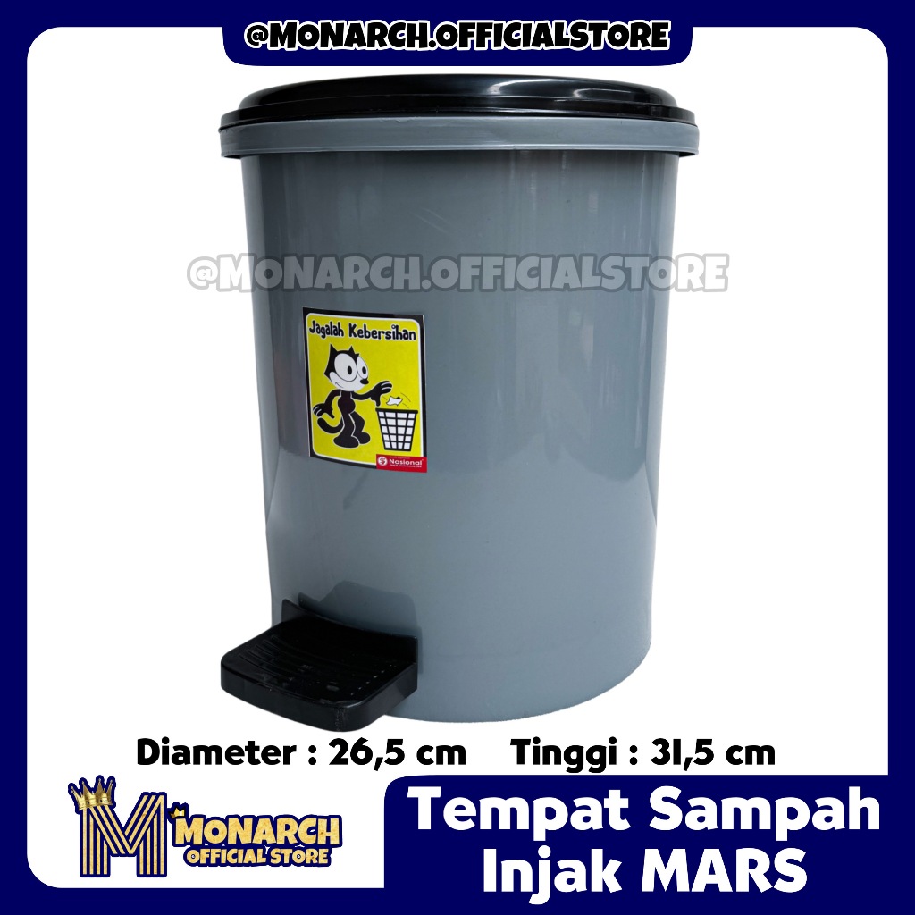 National MARS DUSTBIN Round Plastic Trash Trash/PALEMBANG Trash Can ...