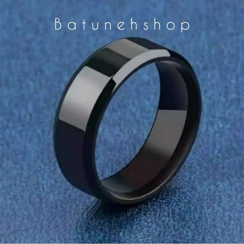 HITAM Couple RING Black TITANIUM STAINLESS STEEL STAINLESS STEEL ...