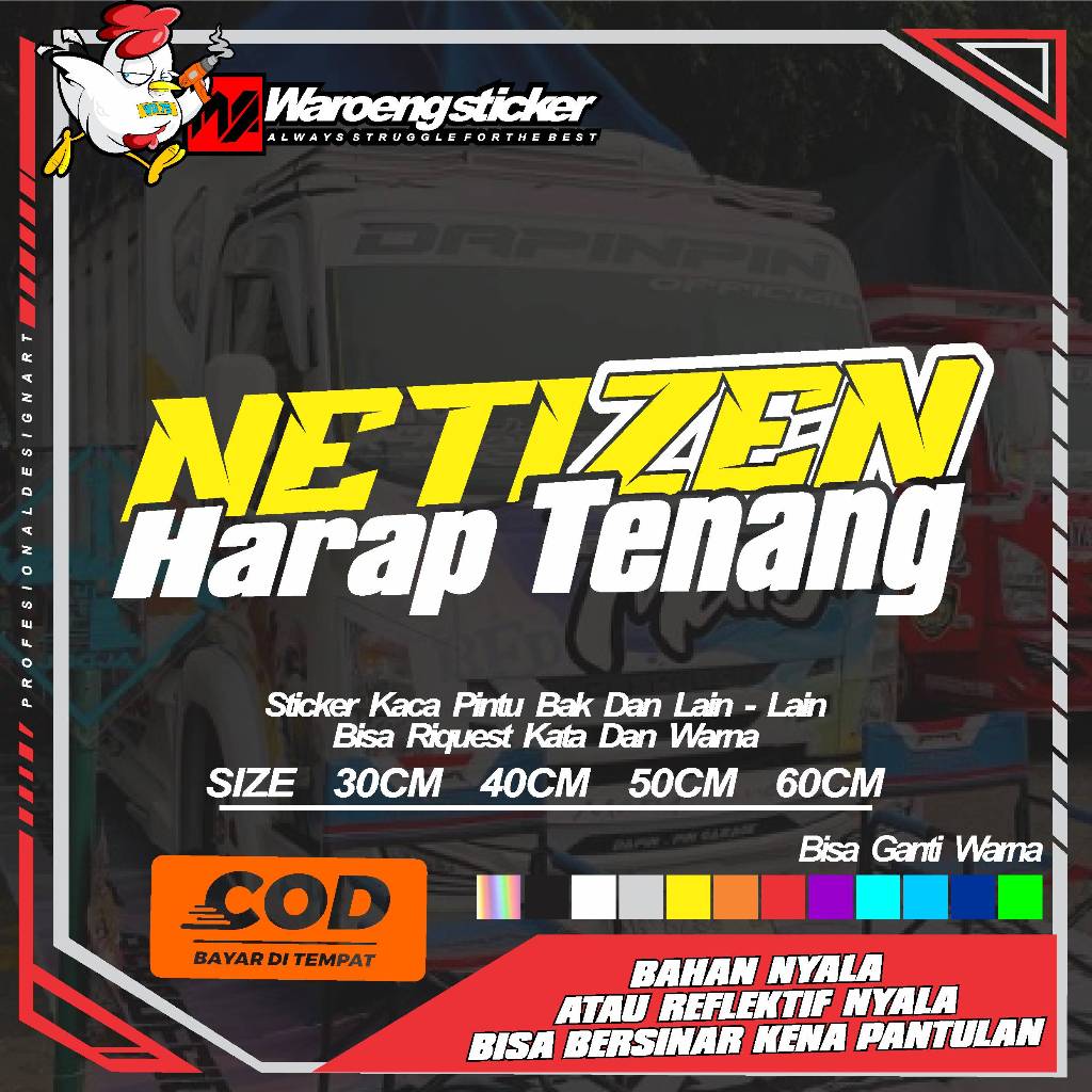 Netizen CUTTING STICKER PLEASE CALM 1 REFLECTIVE ON GOOD MATERIAL CAN ...